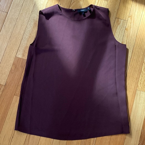 Theory | Tops | Theory Straight Shell Top Womens Xs Plum Brown Core ...